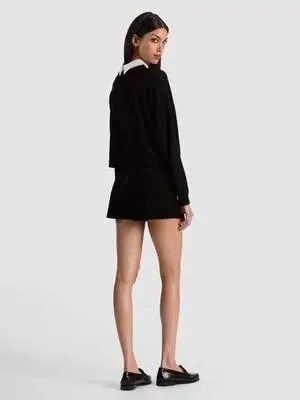 Alice + Olivia Rhett Wool Pullover With Detachable Collar