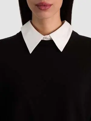 Alice + Olivia Rhett Wool Pullover With Detachable Collar