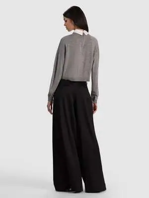 Alice + Olivia Rhett Wool Pullover With Detachable Collar