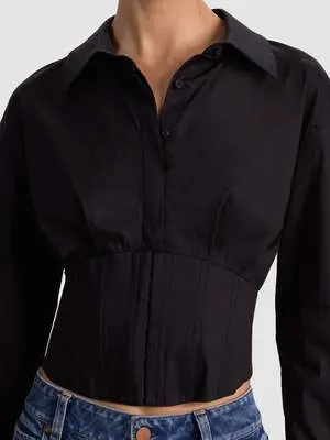 Alice + Olivia Edie Corset Button Down