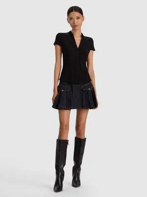 Alice + Olivia Freya Cap Sleeve Top