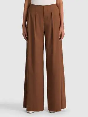 Alice + Olivia Elias Double Pleat Trouser - Camel