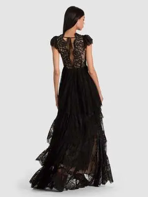 Alice + Olivia Rosemarie Lace Gown