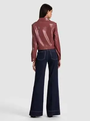 Alice + Olivia Alex Vegan Cropped Jacket