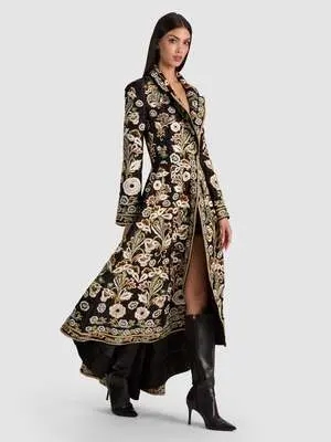 Alice + Olivia Cheshire Embellished Coat - Black/multi