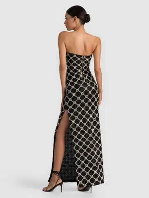 Alice + Olivia Delora Embellished Strapless Gown