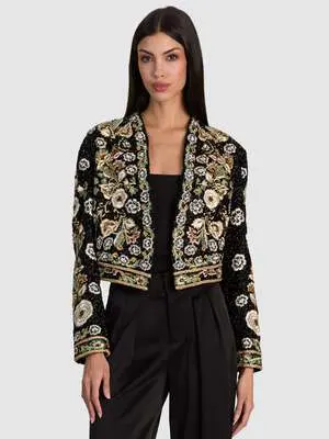 Alice + Olivia Harvey Embellished Jacket - Black/multi