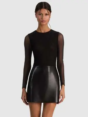 Alice + Olivia Sydney Vegan Leather Mini Dress