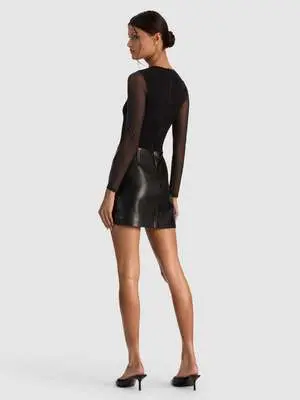 Alice + Olivia Sydney Vegan Leather Mini Dress