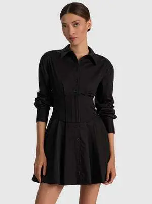 Alice + Olivia Edie Corset Button Down Mini Dress