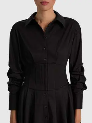 Alice + Olivia Edie Corset Button Down Mini Dress