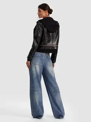 Alice + Olivia Avril Sweatshirt Vegan Jacket