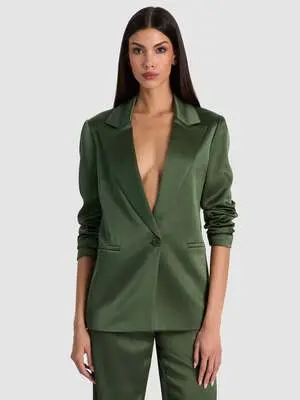 Alice + Olivia Denny Boyfriend Blazer - Dark Fern