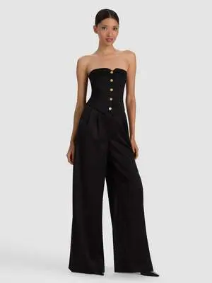 Alice + Olivia Kelcey Strapless Wool Jumpsuit