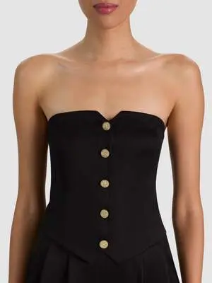 Alice + Olivia Kelcey Strapless Wool Jumpsuit