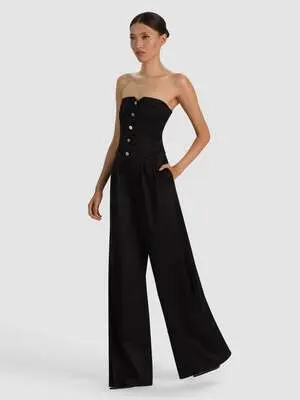 Alice + Olivia Kelcey Strapless Wool Jumpsuit