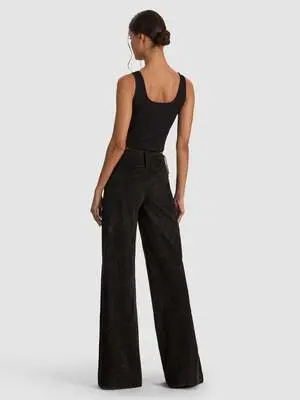 Alice + Olivia Olivia Suede Wide Leg Flare Pant
