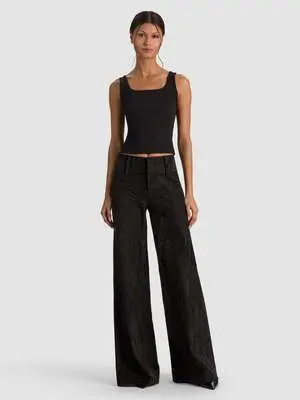 Alice + Olivia Olivia Suede Wide Leg Flare Pant