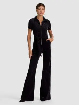 Alice + Olivia Gorgeous Wide Leg Jumpsuit - Black