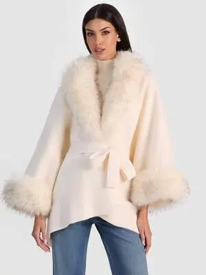 Alice + Olivia Joanne Sweater Coat - Ecru