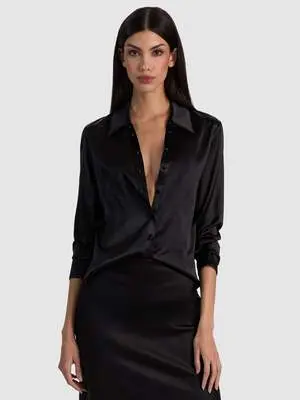 Alice + Olivia Willa Silk Blouse - Black