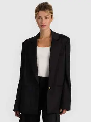 Alice + Olivia Ronan Oversized Boxy Blazer - Black