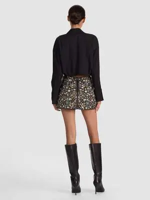 Alice + Olivia Rubi Embellished Mini Skirt - Black/multi