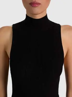Alice + Olivia Darcey Wool Sleeveless Turtleneck