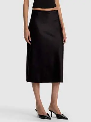 Alice + Olivia Maeve Wool Slip Skirt - Black