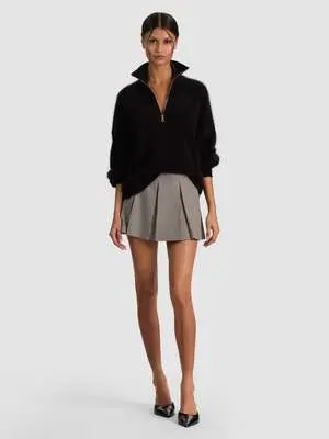 Alice + Olivia Toby Cashmere Quarter Zip - Black