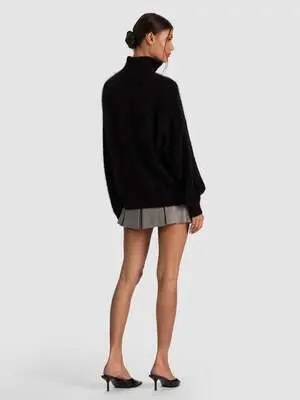 Alice + Olivia Toby Cashmere Quarter Zip - Black