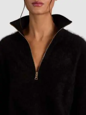 Alice + Olivia Toby Cashmere Quarter Zip - Black