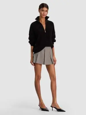 Alice + Olivia Toby Cashmere Quarter Zip - Black