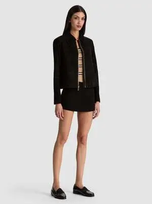 Alice + Olivia Logan Suede Short Coat