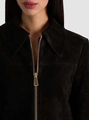 Alice + Olivia Logan Suede Short Coat