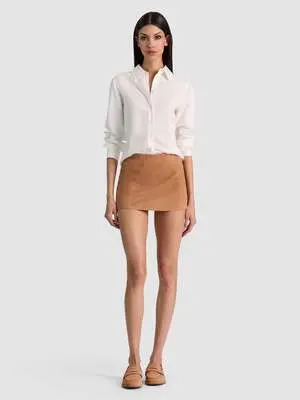 Alice + Olivia Mace Suede Mini Skort