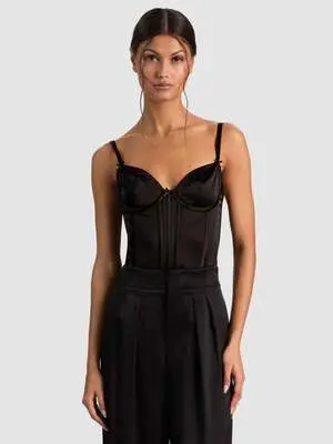 Alice + Olivia Mira Corset Top - Black