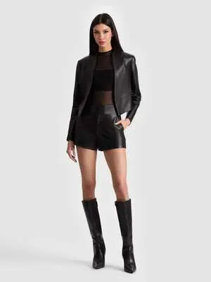 Alice + Olivia Cady Leather Short