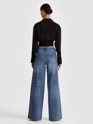 Alice + Olivia Edie Seamed Corset Button Down