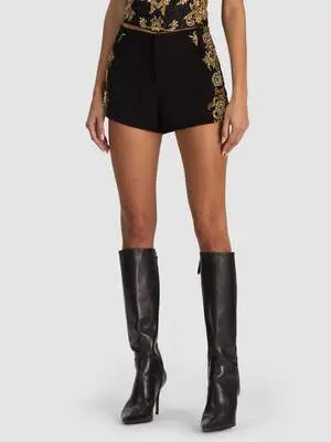 Alice + Olivia Cady Embellished Short - Black/gold