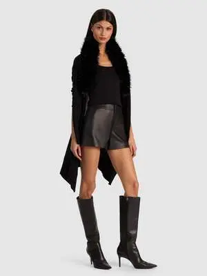 Alice + Olivia Izzy Faux Fur Collar - Black