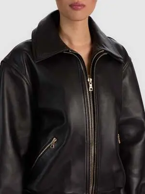 Alice + Olivia Collins Double Layer Leather Jacket