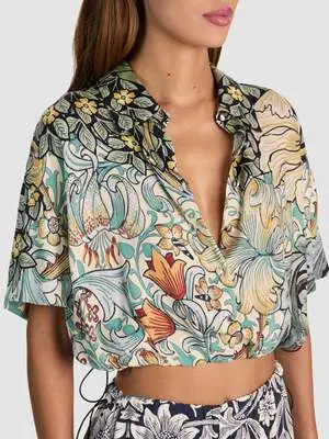 Alice + Olivia Mio Bubble Cropped Top