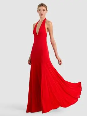 Alice + Olivia Tinley Tie Back Maxi Dress - Candy Apple