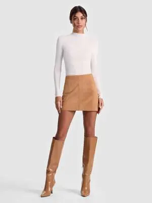 Alice + Olivia Riley Suede Mini Skirt