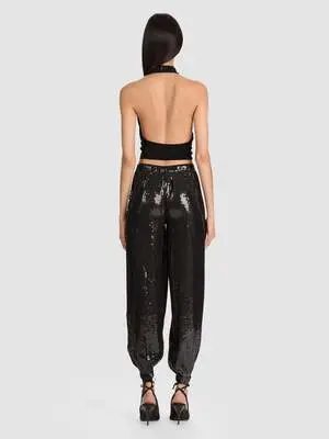 Alice + Olivia Declan Sequin Pull On Genie Pant
