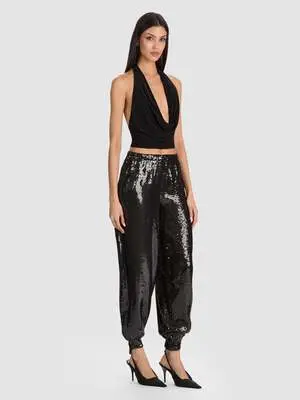 Alice + Olivia Declan Sequin Pull On Genie Pant