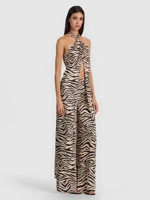 Alice + Olivia Selena Halter Hardware Open Maxi Top