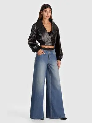 Alice + Olivia Sylvia High Neck Wrap Jacket
