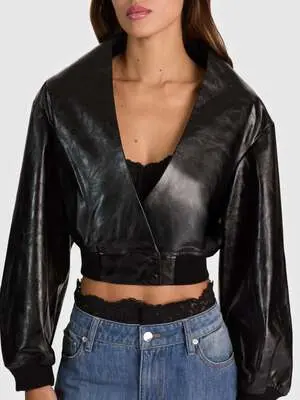 Alice + Olivia Sylvia High Neck Wrap Jacket